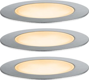 P 94722 Plug & Shine LED zemní svítidlo Floor základní sada neláká hmyz IP67 2200K 3x2W 21VA stříbrná - PAULMANN