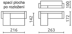 Sedací souprava SALVO III | 263x172 cm | pravá | rozkládací + úložný prostor | VÝBĚR LÁTEK