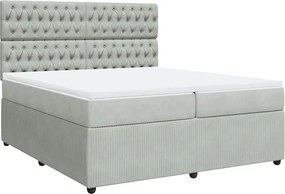 Box spring postel s matrací světle šedá 200x200 cm samet 3294736