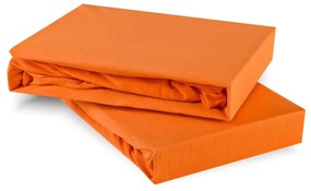 Prostěradlo oranžové jersey EMI, Plachta prodloužená 90 (100)x220