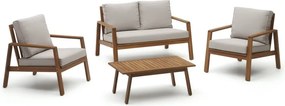 Béžový/v tmavě přírodní barvě zahradní lounge set z masivu akácie pro 4 Frares – Kave Home