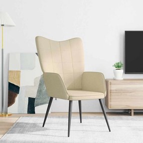 Relaxační židle krémová textil 327943