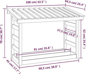 vidaXL Stojan na dřevo 108x64,5x78 cm masivní borovice [822445] Barva: Bílá