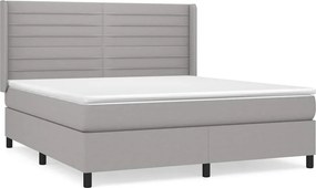 Box spring postel s matrací světle šedá 180 x 200 cm textil 3131529