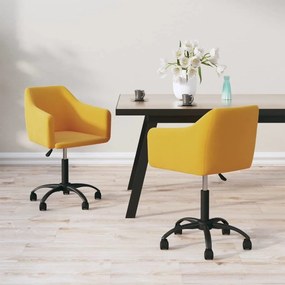 vidaXL Otočné jídelní židle 2 ks samet [331221] Barva: Žlutá