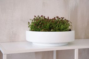 Mísa na květiny ESCADA LOW, sklolaminát, Ø 37 cm, bílá