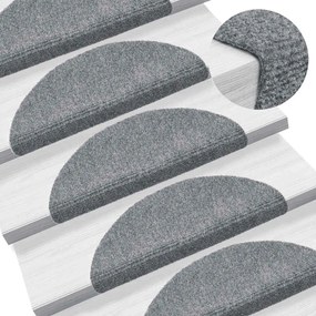 Schodové rohože samolepicí 20 ks 56 x 17 x 3 cm světle šedé půlkulaté 3365670