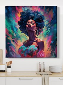 Obraz na plátně - Africká žena v šatech FeelHappy.cz Velikost obrazu: 100 x 100 cm