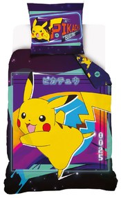 TipTrade Bavlněné povlečení 140x200 + 70x90 cm - Pokémon Pikachu bleskový útok