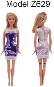 Oblečky pro panenku Barbie - lesklé party šaty s flitry Varianta: model Z629