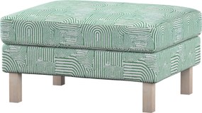 Potah na podnožku IKEA Karlstad barva zelená látka pletený vzor, vzorované