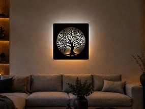 Li-Go "Dub v kruhu" světelný obraz 230V 70x70 cm provedení povrchu: bříza