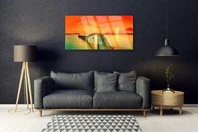 Obraz na skle Most Moře Architektura 140x70 cm