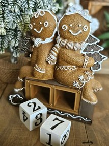Vánoční adventní kalendář s perníčky Gingerbread - 11*4*13 cm
