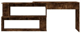 Rohový psací stůl kouřový dub 200 x 50 x 76 cm kompozitní dřevo - Default Title