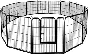 Costway 8dílná ohrádka pro štěně Puppy Fence Skládací Animal Metal, černý
