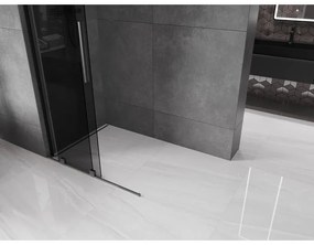 Mexen Velar L, posuvná sprchová zástěna Walk-in 100 x 200 cm, 8mm šedé sklo, grafit broušený, 871-100-003-43-66