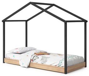 Dětská postel ruth 90 x 200 cm černá MUZZA
