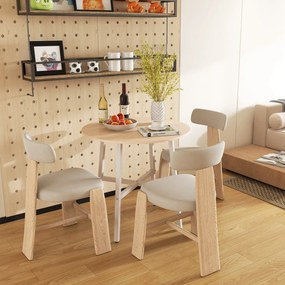 HOMCOM jídelní stůl kuchyňský stůl pro 4 osoby, moderní obývací stůl z oceli a přírodního dřeva, 80x80x76 cm pro jídelnu a kuchyň