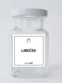 Samolepka na kořenky LIBEČEK bílá 5 × 5 cm tučné písmo