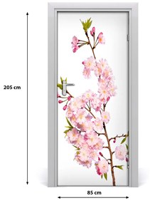 Samolepící fototapeta na dveře Květiny višně 85x205 cm
