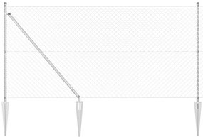 Řetězová plotová konstrukce s hroty 10 x 1,4 m Pozinkovaná ocel 3351207