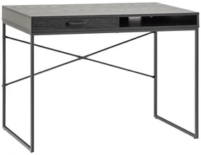 Design scandinavia Pracovní stůl Seaford, 110 cm, MDF, černá