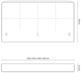 Krémové čalouněné čelo postele 229x100 cm Darren – Micadoni