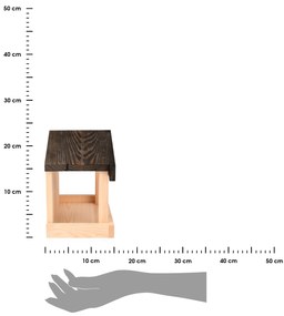 Krmítko pro ptáky Emi, 23x20x15 cm, dřevo, hnědá/černá