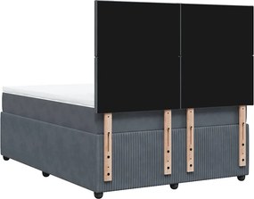 Box spring postel s matrací tmavě šedá 160x200 cm samet 3292377