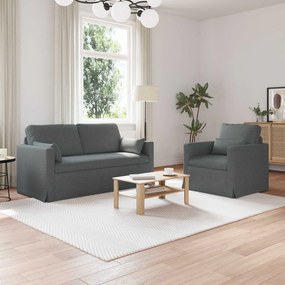 Set pohovek 2 ks Tmavě šedá textil 3407538