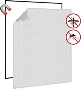 Magnetická okenní síť proti hmyzu bílá 100 x 120 cm 153851
