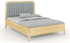 Zvýšená postel s čalouněným čelem - Modena - borovice,   , Borovice přírodní, 120x200 cm