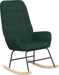 Houpací křeslo s podnožkou tmavě zelené textil 3097709