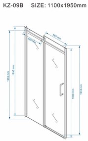 BPS-koupelny Posuvné sprchové dveře HYD-PD09B 110 chrom/transparent pro instalaci do niky - bez vaničky