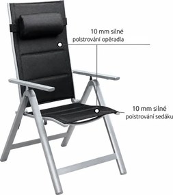 Zahradní polohovatelná židle Altessa Premium 2 ks - stříbrná