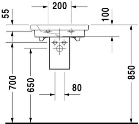 Duravit 2nd floor umývátko 500x400mm, bílá 0790500000