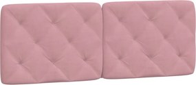 Postel s matrací růžová 120 x 200 cm samet 3208651