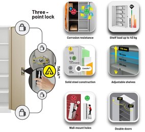 Skříň na dokumenty bílá/zlatý dub: Eco Design JAN H