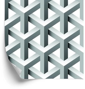 Tapeta Na Zeď Geometrický 3D Efekt S Hloubkou Pro Obývací Pokoj Vliesová tapeta 53x1000