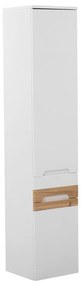 Koupelnová závěsná skříňka vysoká Galaxy 800 2D/1S alpská bílá/dub votan