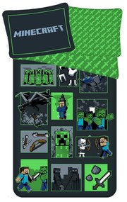 Jerry Fabrics Bavlněné povlečení Minecraft Survival Mode, 140 x 200 cm, 70 x 90 cm