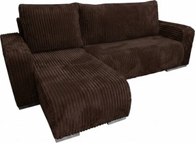 Rohová rozkládací sedací souprava do L TILANI, 240 cm, s úložným prostorem Roh pohovky: Levý roh, Barva látky Poso: Černá (Poso 135)