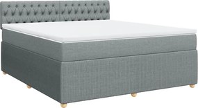 Box spring postel s matrací světle šedá 180 x 200 cm textil 3287542