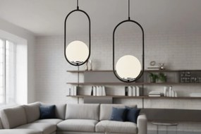 Závěsné svítidlo Florence, 2x bílé skleněné stínítko, b/ch, UI