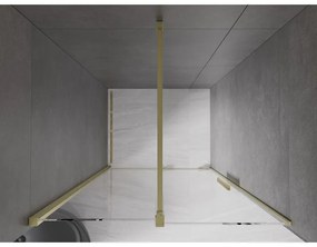 Mexen Velar, posuvné dveře do otvoru 90x200 cm, 8mm čiré sklo, zlatá matná, 871-090-000-01-55
