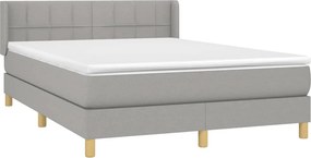 Box spring postel s matrací světle šedá 140 x 190 cm textil 3130265