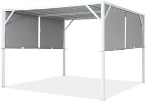 Kovová terasová pergola Santorini 3 x 3 m bílá a šedá Garden Point