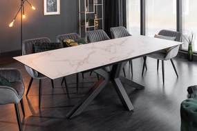 Jídelní stůl Eternity 180-225cm - vzhled bílého mramoru