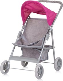 Chipolino sportovní kočárek pro panenky alice grey/pink linen